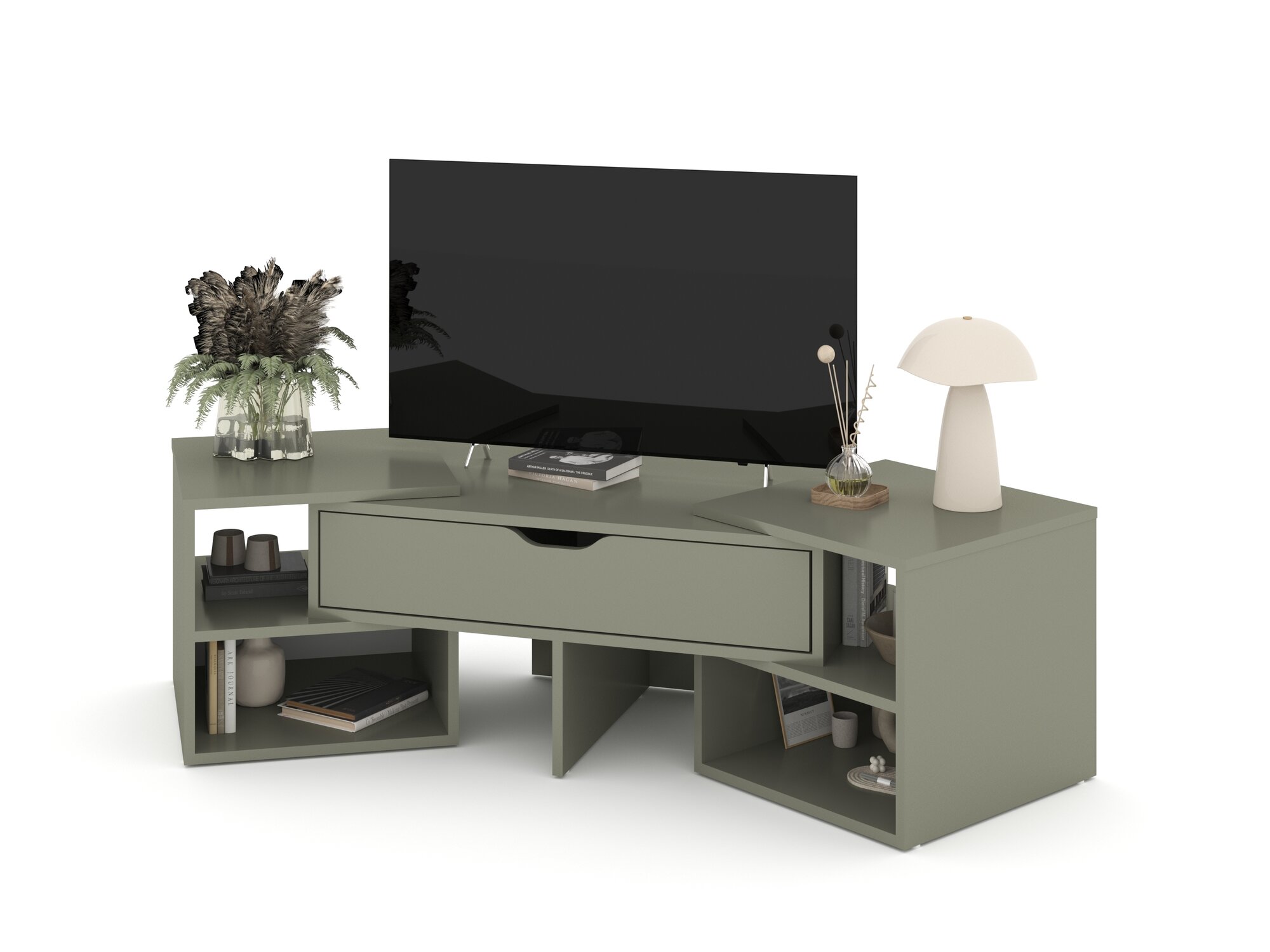 Есэндвич Смарт 6 Тумба под телевизор прямая/угловая 140х45х40 см (Хаки)