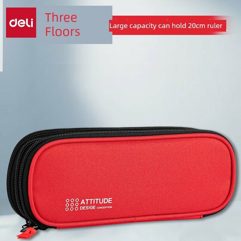 Пенал Deli, большой вместимости, практичный пенал для школьников старших классов, пенал из холста, простой и