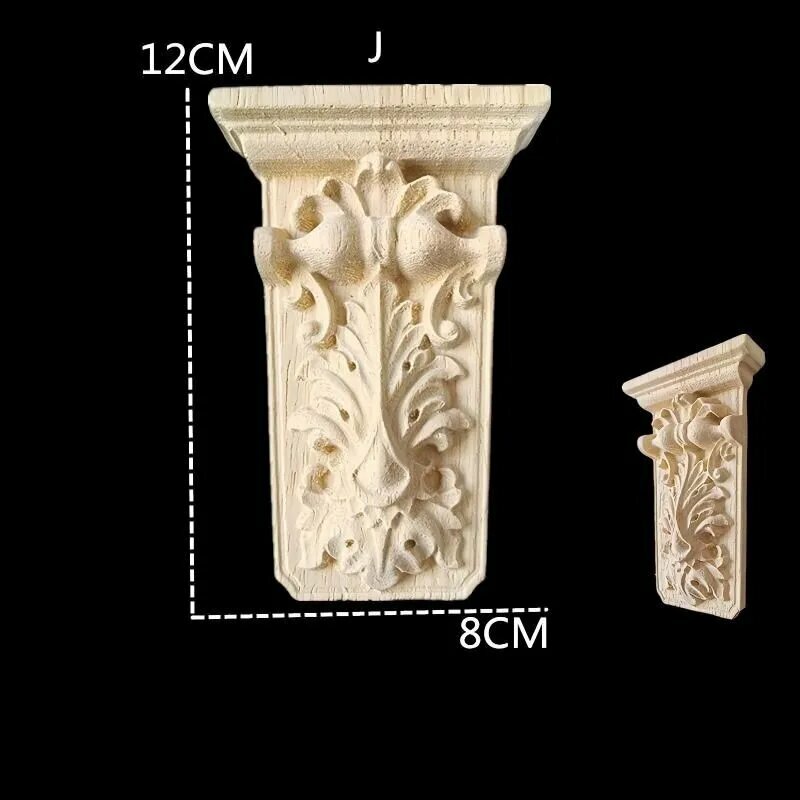 2 шт. Декоративные резные накладки из деревянных римских колонн для мебели, резные корбели