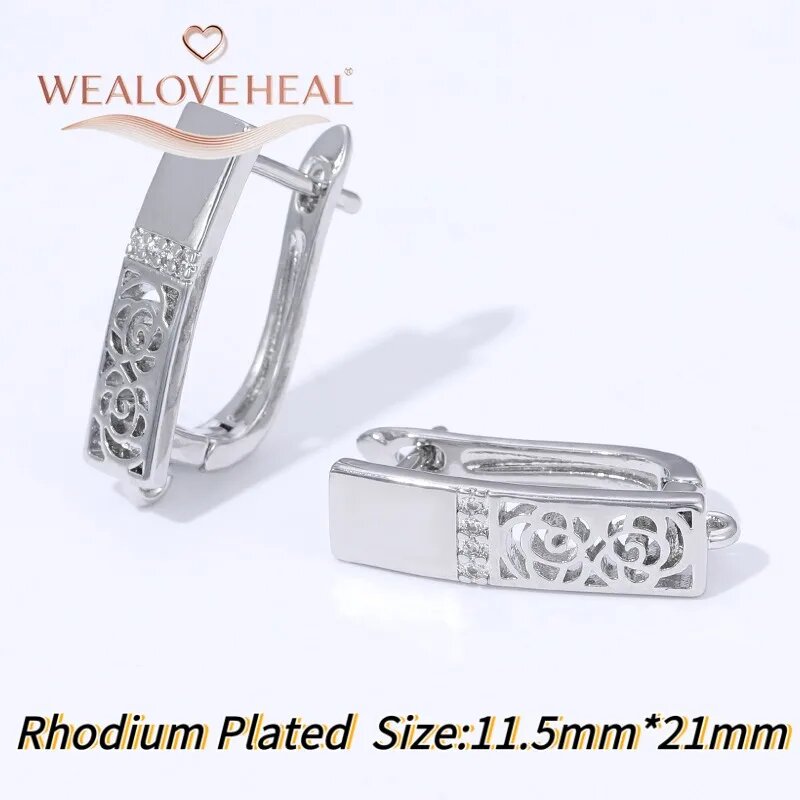 Швензы WEALOVEHEAL, Rhodium Plated, 11.5*21mm, 2 Pairs