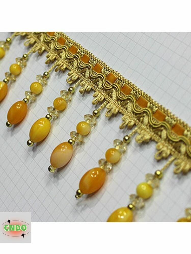 Декоративная тесьма для штор с бусинами и кисточками, 1 м, с кристаллами и имитацией камня, для отделки и декора