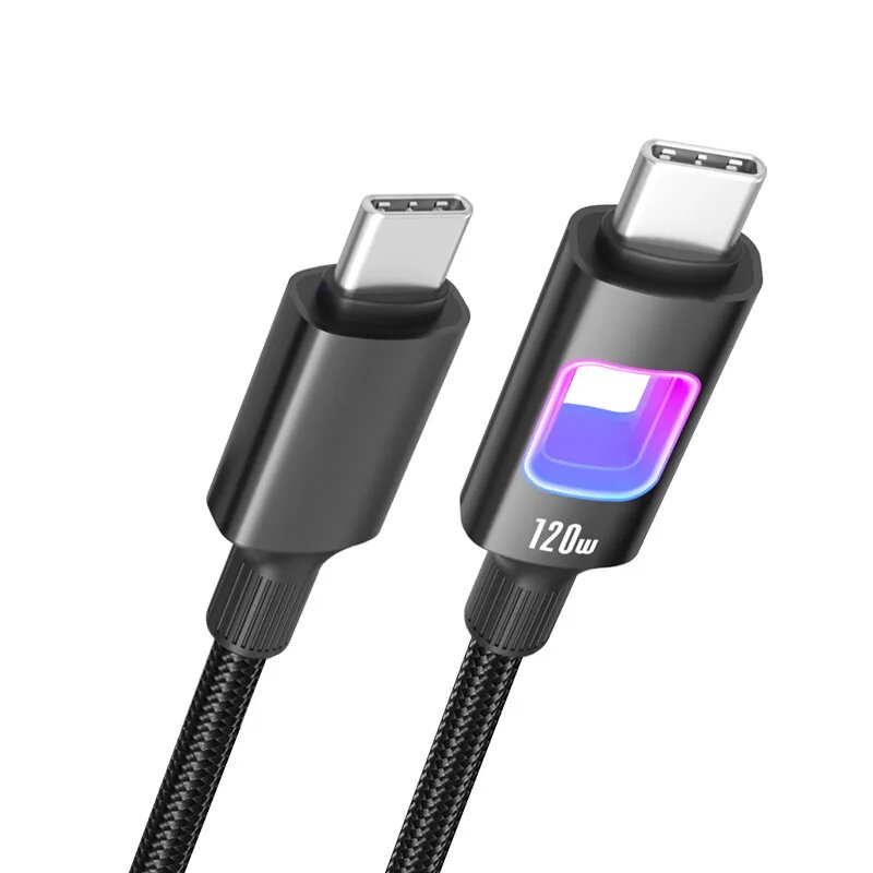 Кабель NNBILI Dual Type C PD 120W USB-C На USB-C Для Быстрой Зарядки MacBook, iPad, iPhone 17, 16, Samsung