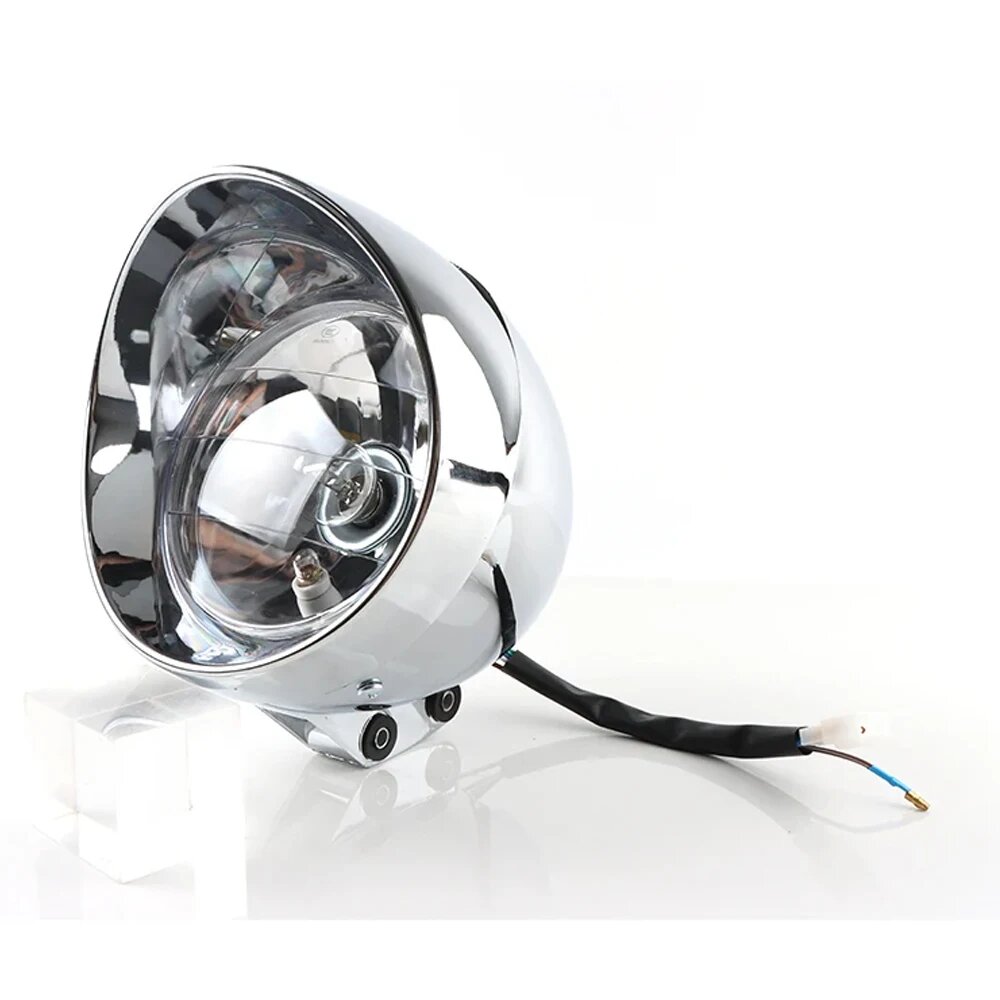 Универсальная хромированная пулевидная фара для мотоцикла Harley Dyna Cruise Honda Steed Shadow VTX 1300, передняя фара Yamaha Suzuki