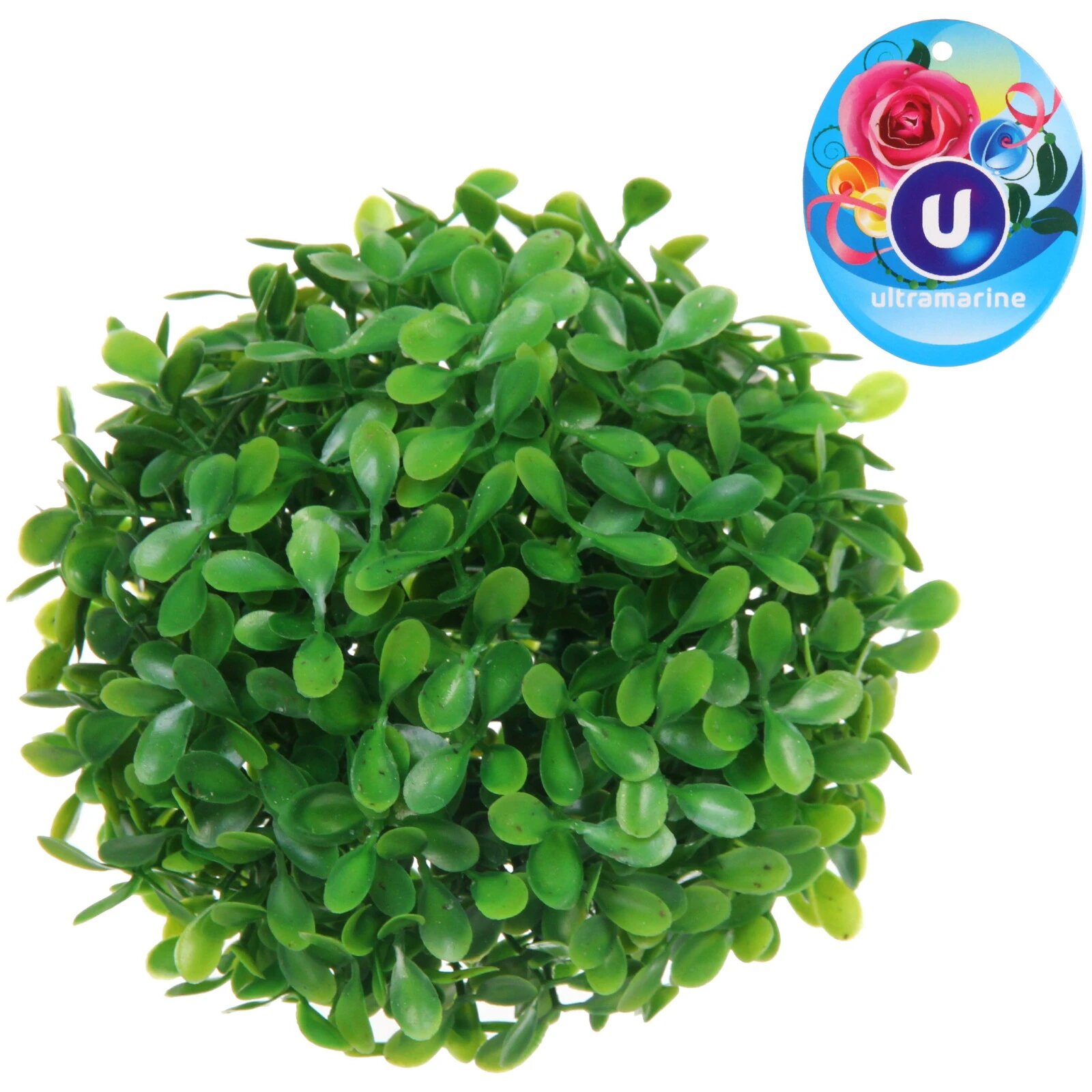 Искусственное растение шар «Самшит» зеленый, диаметр 12 см, для интерьера и улицы, материал ПВХ