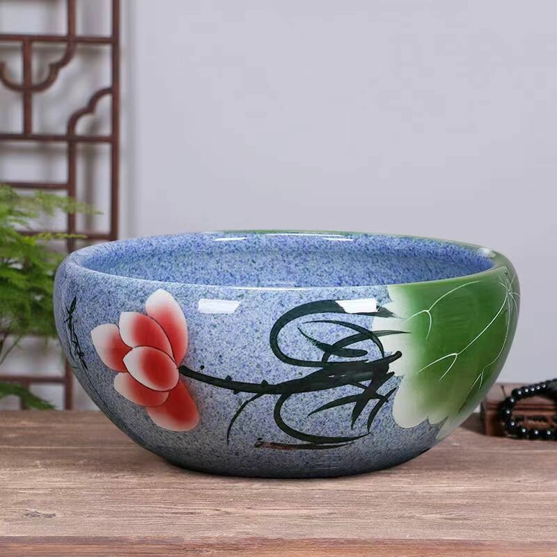 Аквариум из керамики, аквариум для золотых рыбок, черепаха, водяная лилия, украшение для гостиной, водяная чаша, ландшафтный лотос, аквариум для разведения рыб, цветочный горшок AliExpress