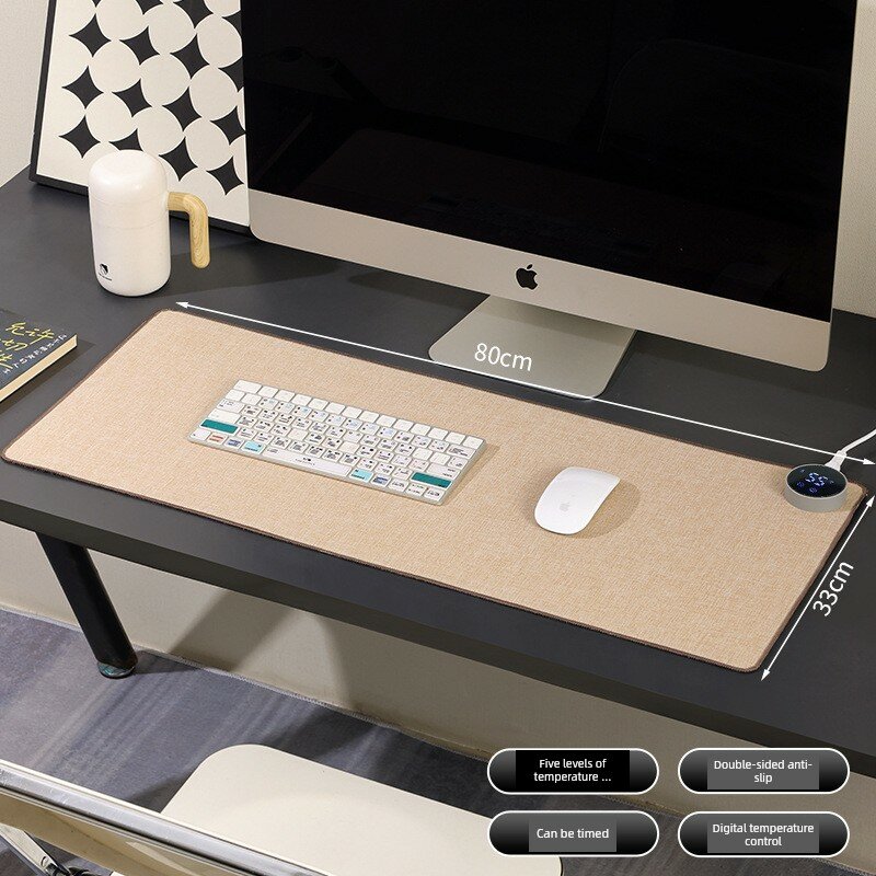 Льняной коврик с подогревом для мыши, обучающий коврик с подогревом для стола, универсальный офисный компьютерный