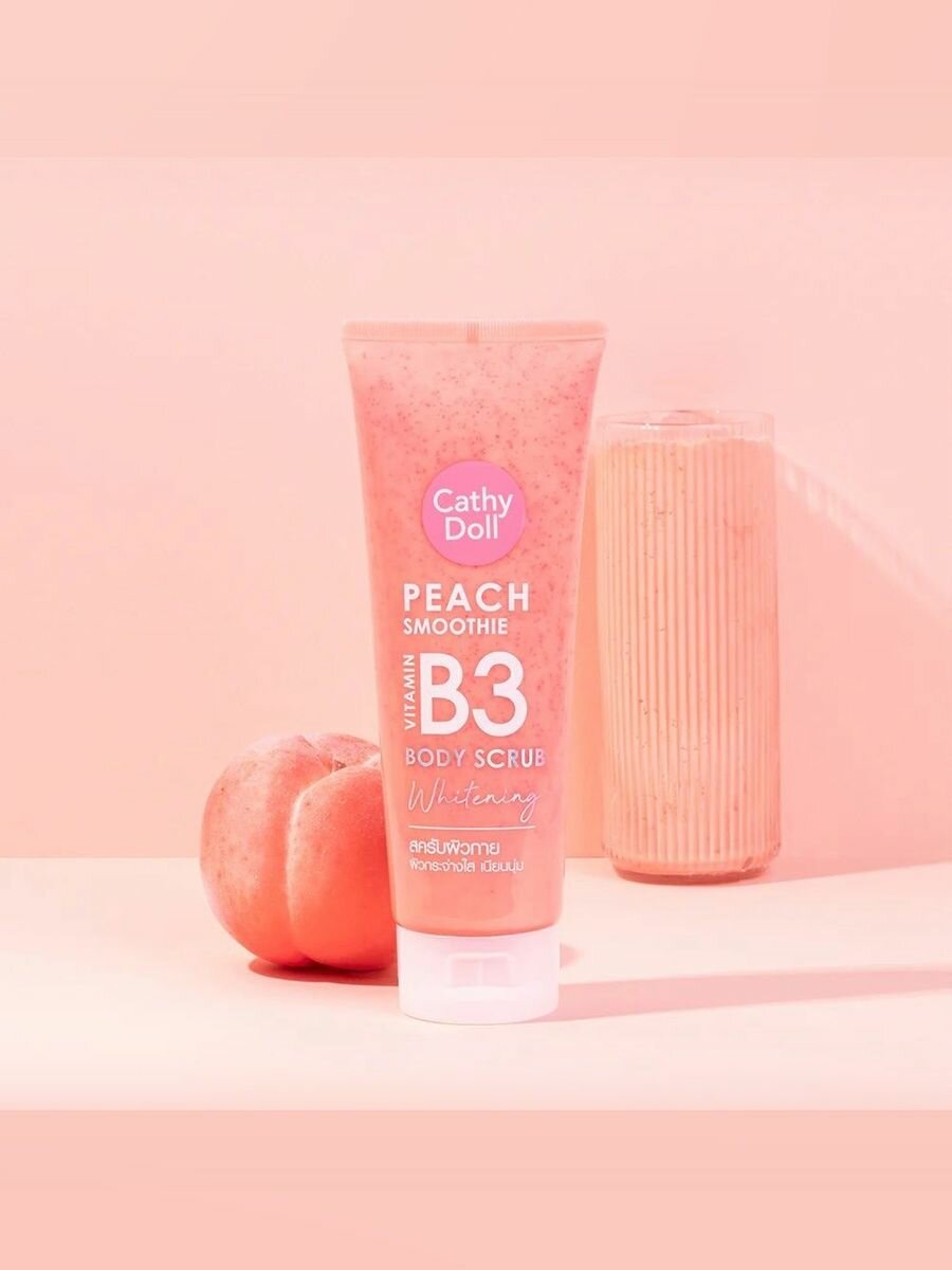 Cathy Doll Скраб для тела отбеливающий и смягчающий с витамином В3 - Персиковый смузи, 320г