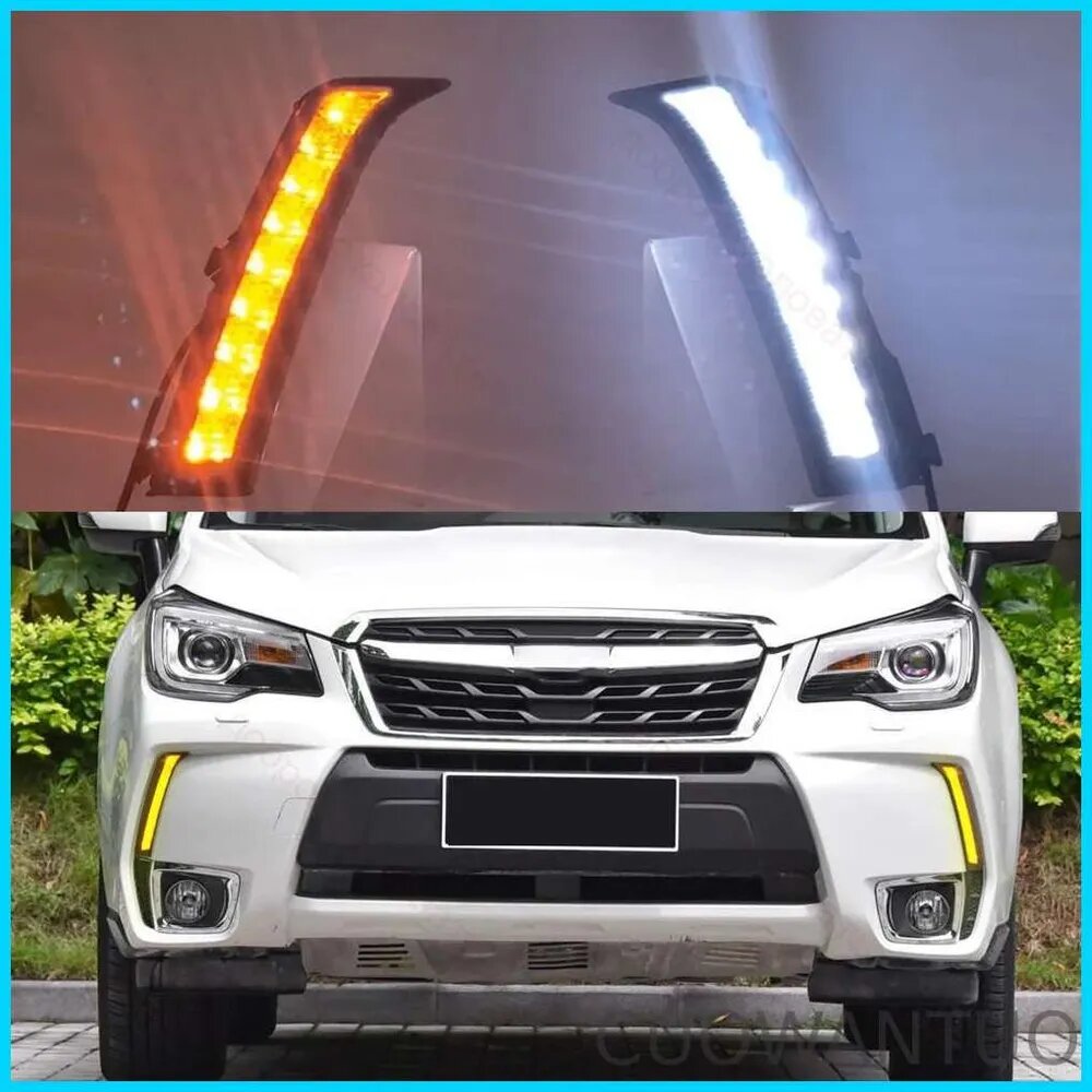 Фара автомобильная, Огни дневные ходовые, 2 шт, арт. 940, ABS+LED, 12В, 800Лм