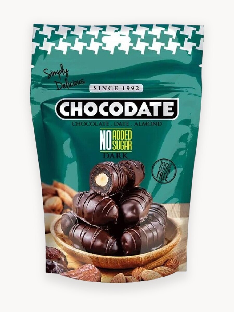 Конфеты CHOCODATE DARK темный школад без сахара /дой-пак/ 100г