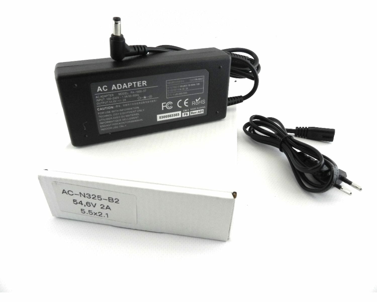 Зарядное устройство для гироскутеров, электросамокатов и электровелосипедов 110W 54.6V 2A 5.5*2.1 с кабелем питания