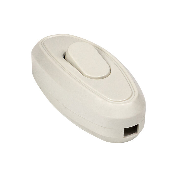 Выключатель проходной EKF на шнуре, для бра, ток 6 А, цвет белый