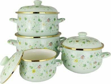 Набор кастрюль VELLEZZA MENTHOL VZ-1002MN, 1.5л/3л/5.5л/6.5л