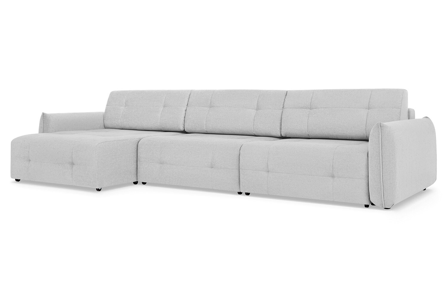 Диван-кровать SOLANA Либерти угловой, 334х80х168 см, еврокнижка, цвет светло-серый