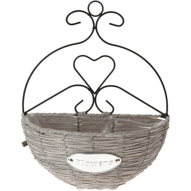 Подвесное кашпо Флорин 36*27 см серое, Koopman, 430000700