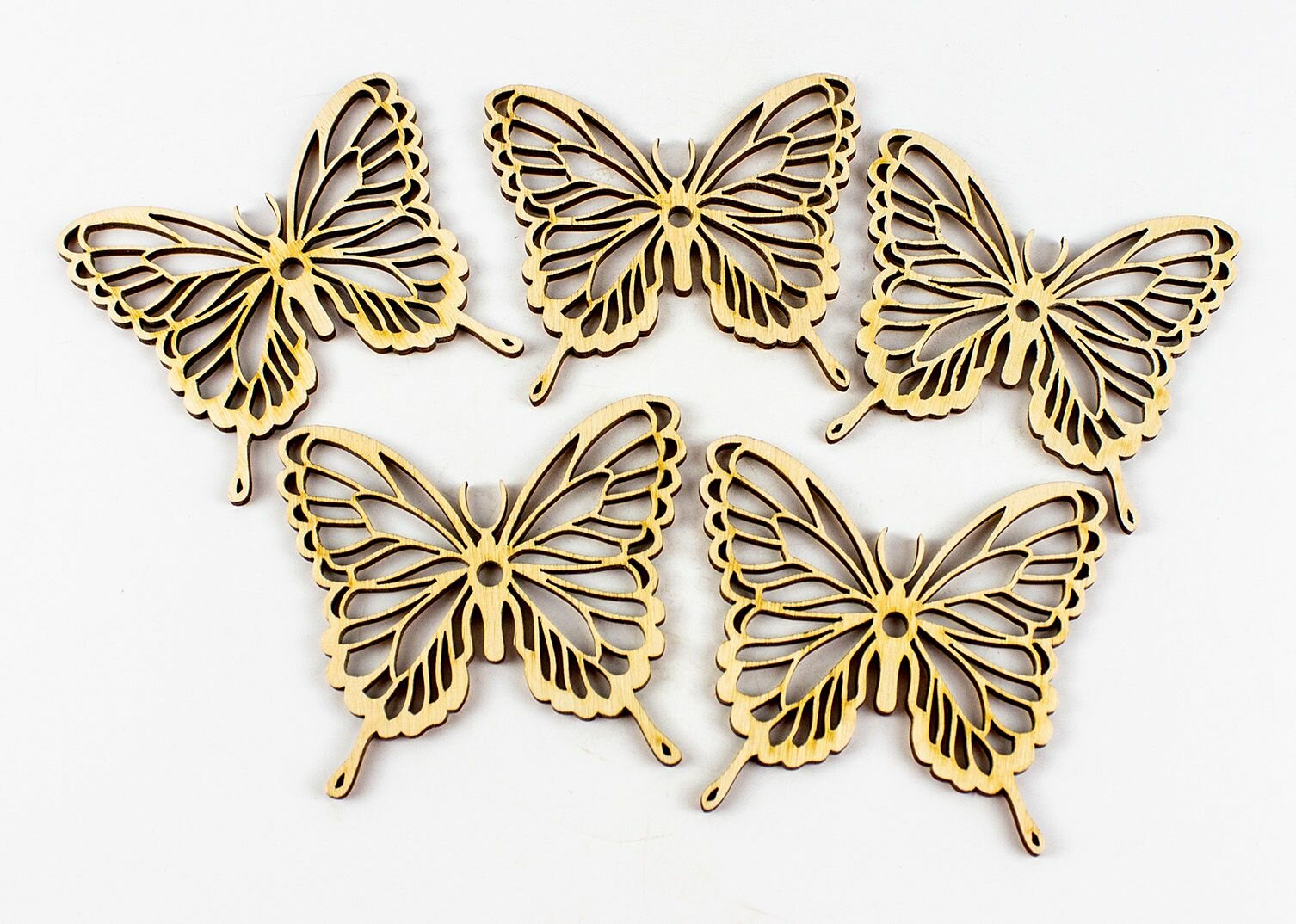 Заготовка для творчества "Бабочки", набор из 5 штук, дерево