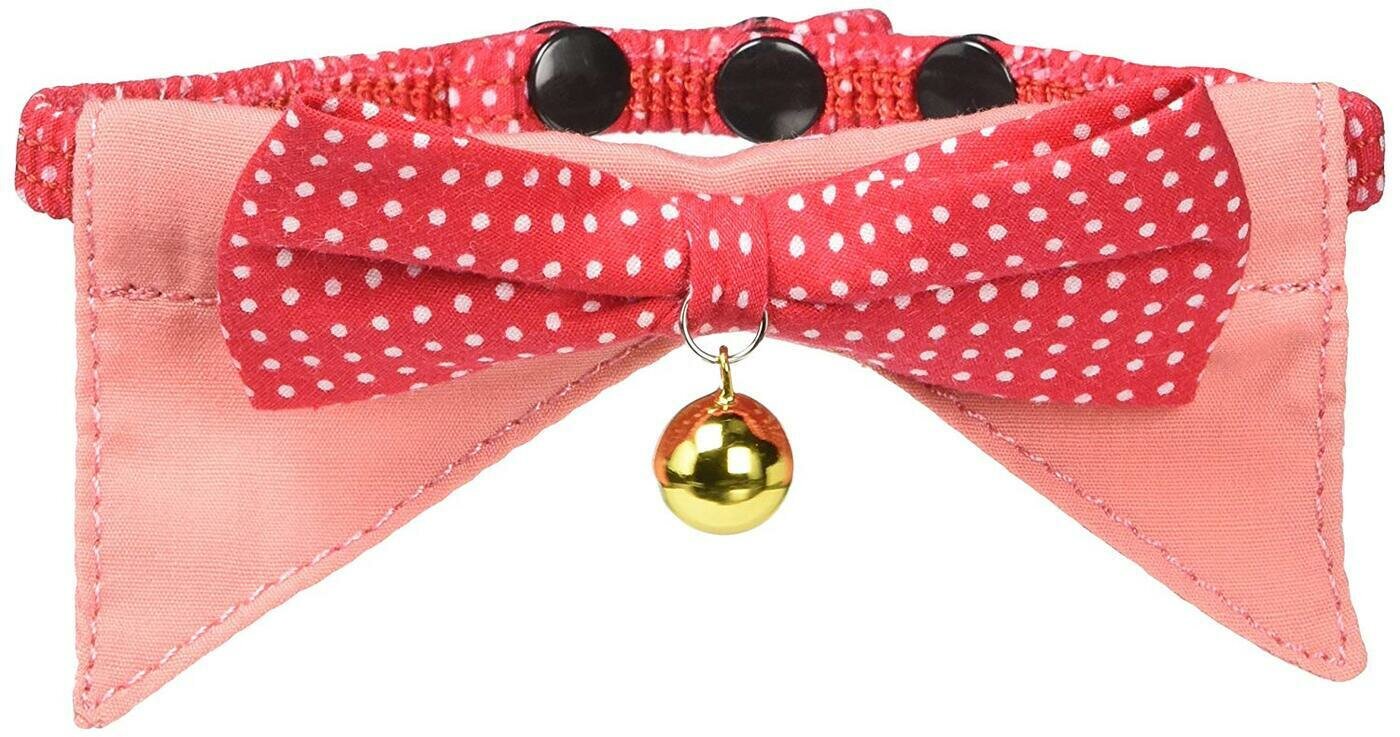 Ошейник чокер безопасный праздничный Japan Premium Pet с системой защитой от удушения, красный, размер 3S