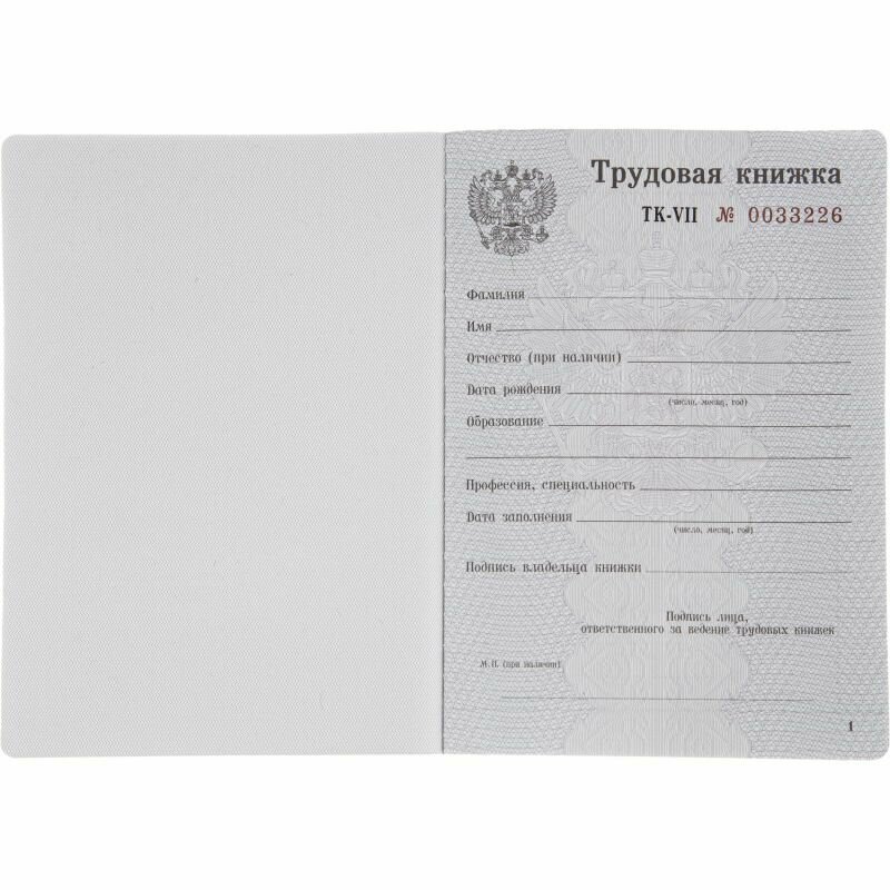 Бланк Трудовая книжка (новый 2023 г)