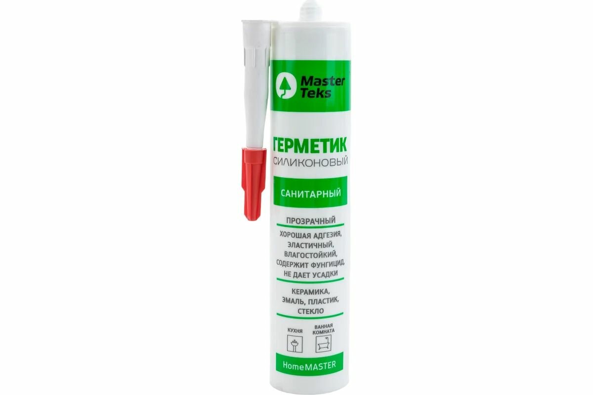 Санитарный герметик MASTERTEKS HOMEMASTER силиконовый 260 мл прозрачный