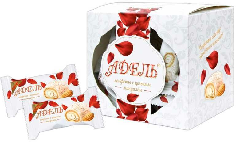 Конфеты Адель (с цельным миндалем), 2 упаковки по 150 гр , Акконд