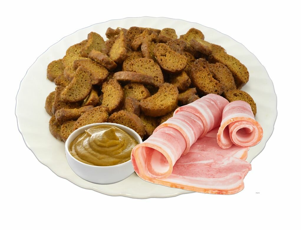 Сухарики багетные со вкусом Бекон с горчицей, 1 кг, Клема
