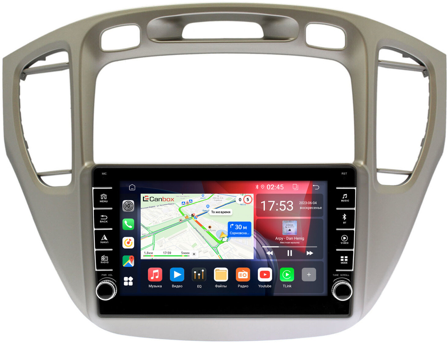 Штатная магнитола Canbox BGT9-409 для Toyota Highlander (U20), Kluger (XU20) 2000-2007 на Android 10 (IPS, DSP, CarPlay)