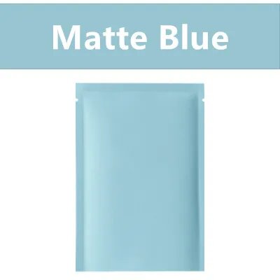 100 шт. глянцевых/матовых пакетов из алюминиевой фольги с Голубой, Matte Light Blue, 5x8cm 100PCS