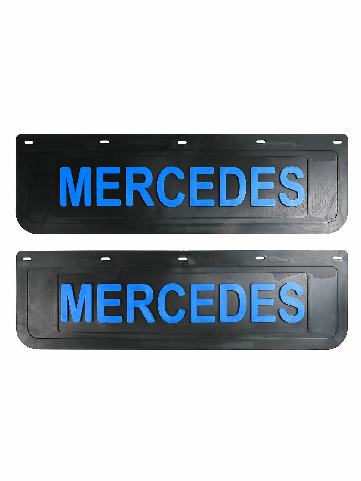 Брызговики чёрные на передний бампер 600x180 мм. Резина (LUX). для грузовиков MERCEDES. Сделано в России. (комплект - 2 штуки) (25992)