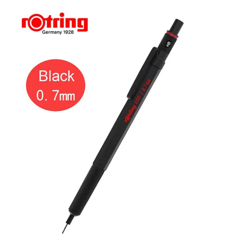 Механические карандаши Rotring 600 0,5 мм, 0,7 мм Черный, Black 0.7mm