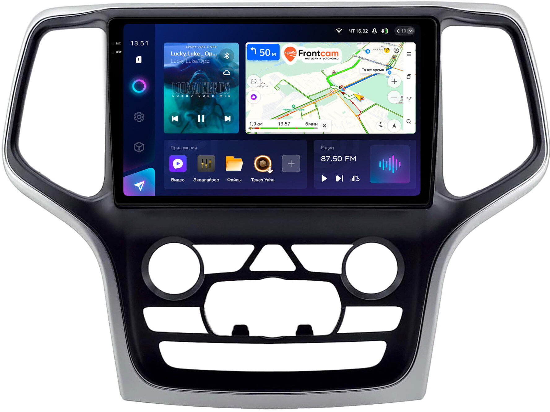 Штатная магнитола Jeep Grand Cherokee 4 (WK2) 2013-2022 (Тип A) Teyes CC3 2K 4/64 9.5" RM-9-2047 Android 10 (4G-SIM, DSP, QLed)