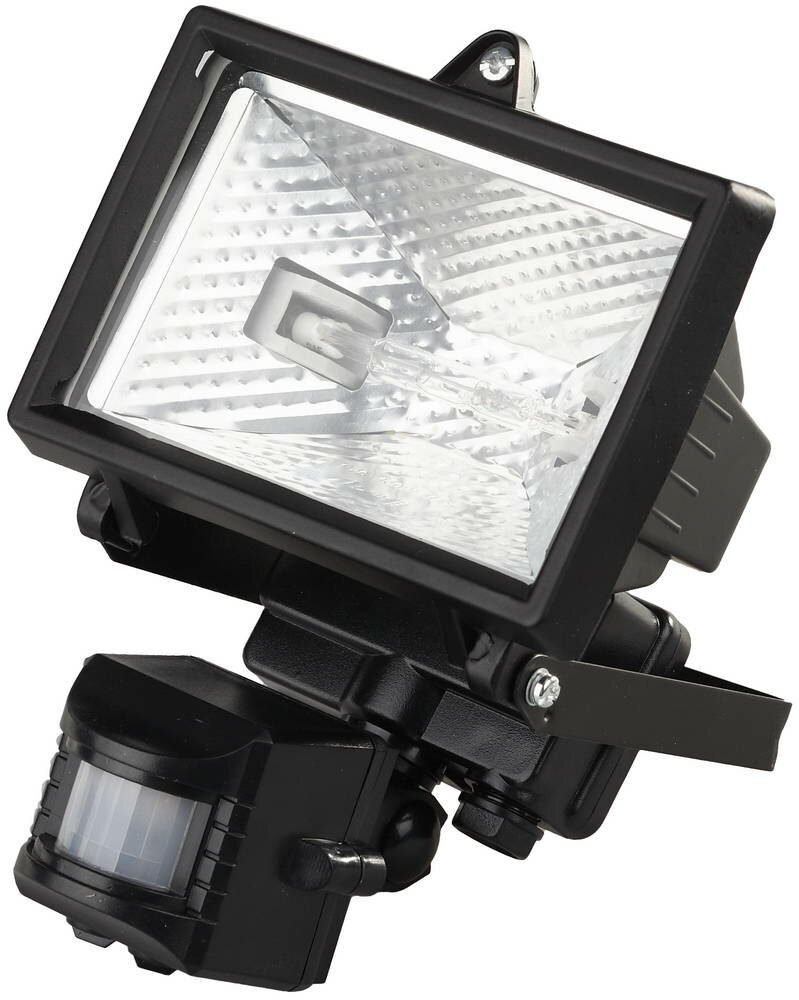 Прожектор галогеновый СВЕТОЗАР с датчиком движения цвет черный 150 Вт