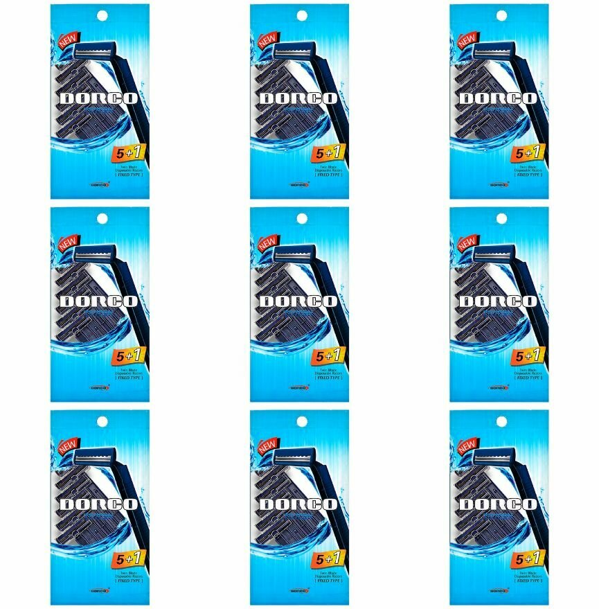 Dorco станой для бритья 5+1шт, 2-х лезвийные, 9шт