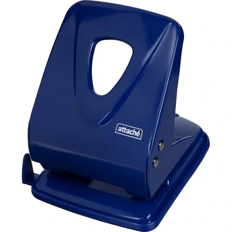 Дырокол Attache Symbol до 40 листов, линейка, металл, синий, 1866814