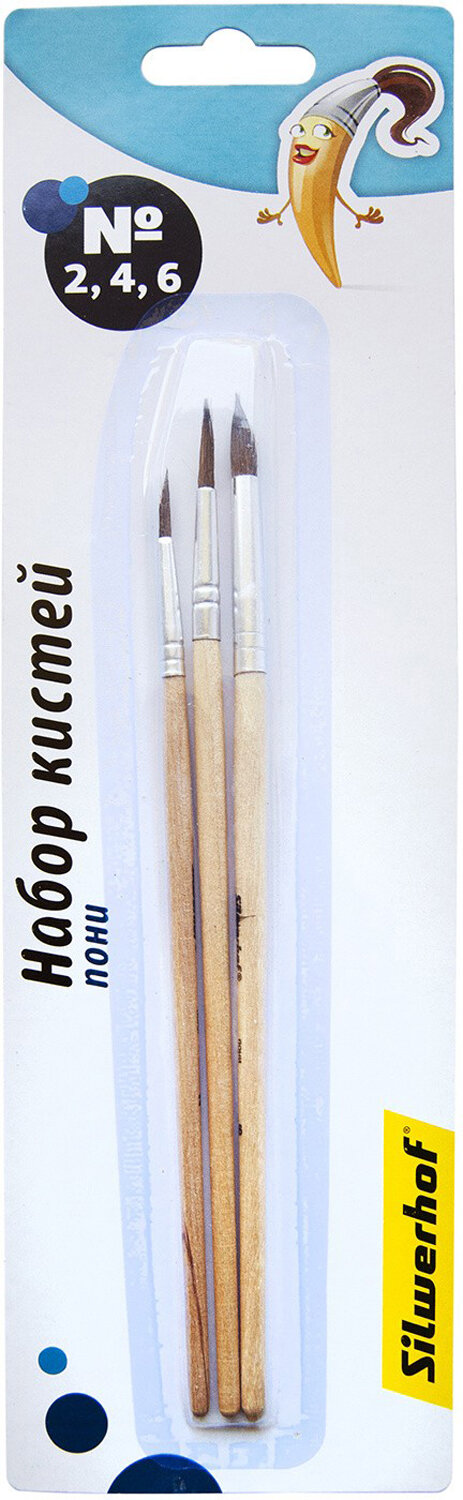 Набор кистей "Народная коллекция", пони, 3 шт. (980086/1203687)