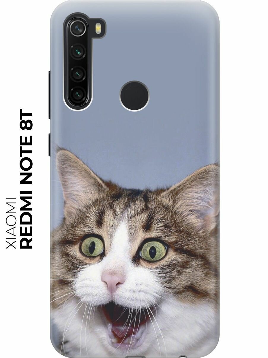 Силиконовый чехол Кошачье удивление на Xiaomi Redmi Note 8T / Сяоми Редми Ноут 8Т
