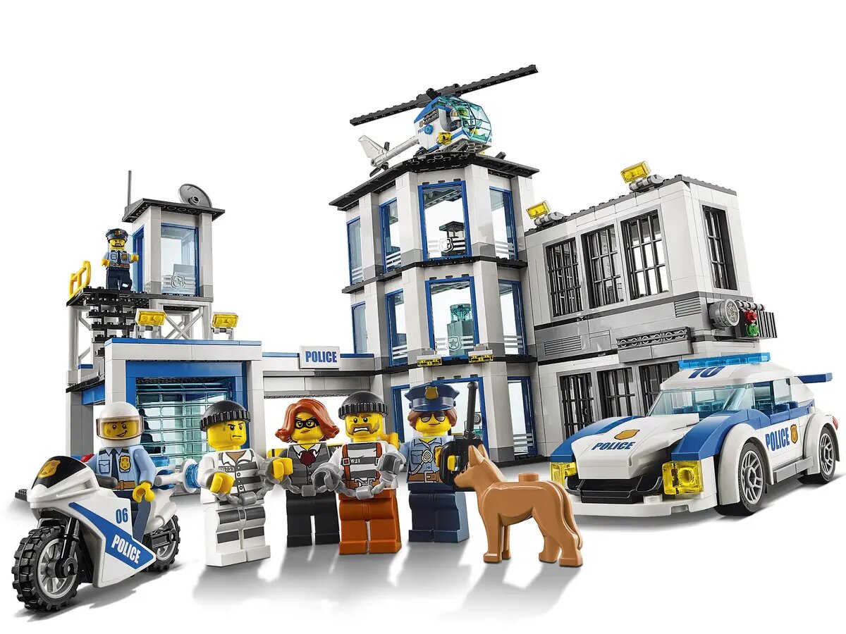 Конструктор Lepin Сити Полицейский участок, большой набор, с фигурками, 936 деталей - LE-10660A