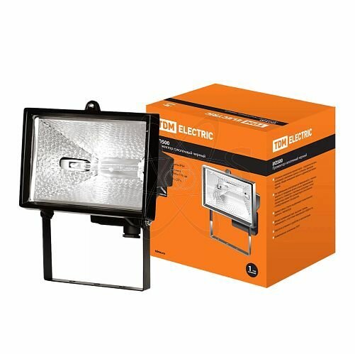Прожектор TDM ELECTRIC ИО500, галогенный, 500Вт, IP54, черный