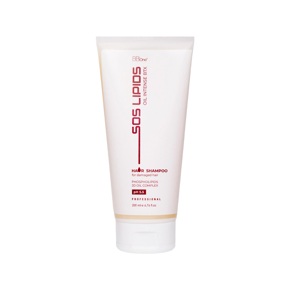 Бессульфатный шампунь для интенсивного восстановления поврежденных волос SOS LIPIDS OIL INTENSE BTX SHAMPOO, 200 МЛ