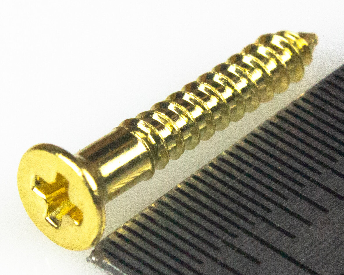 HOSCO PSH-09G, саморез для рамок хамбакера (2.4 x 16 мм), позолота