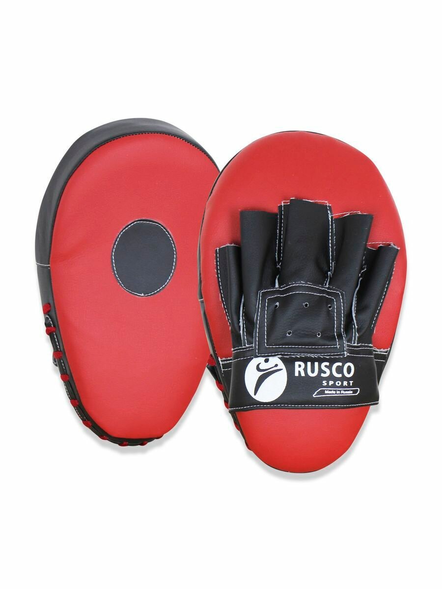 Лапы RuscoSport, для бокса, MMA, кикбоксинга, тайского бокса, красные, 2 шт.