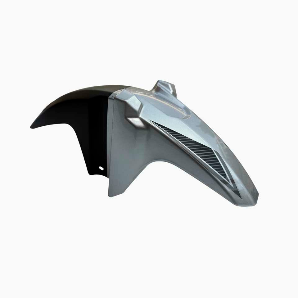 Крыло переднее на мопед Альфа ANDES серебрянное/черное