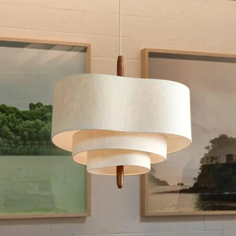 Люстра Потолочная Китайская Шелковая Декоративная Лампа Из Металла И Ткани, Подходит Для Украшения Столовой, Кухонного Острова, Гостиной.