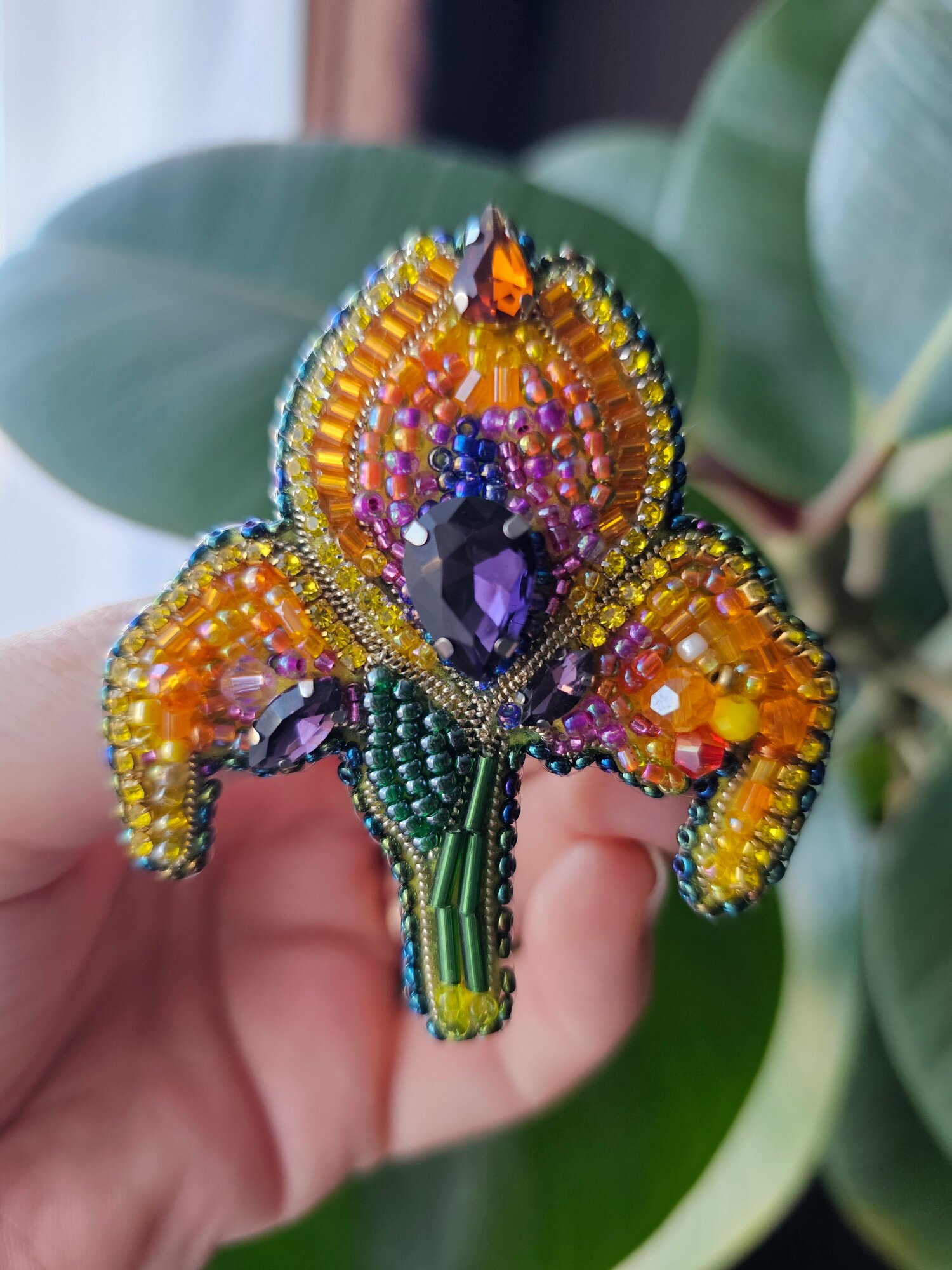 Брошь, искусственный камень, стразы