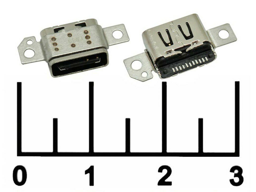 Разъем питания Type C гнездо на плату 11pin 2 крепежа под винт Meizu MX5 Pro 5 (РЗ-1209/РЗ-8958)