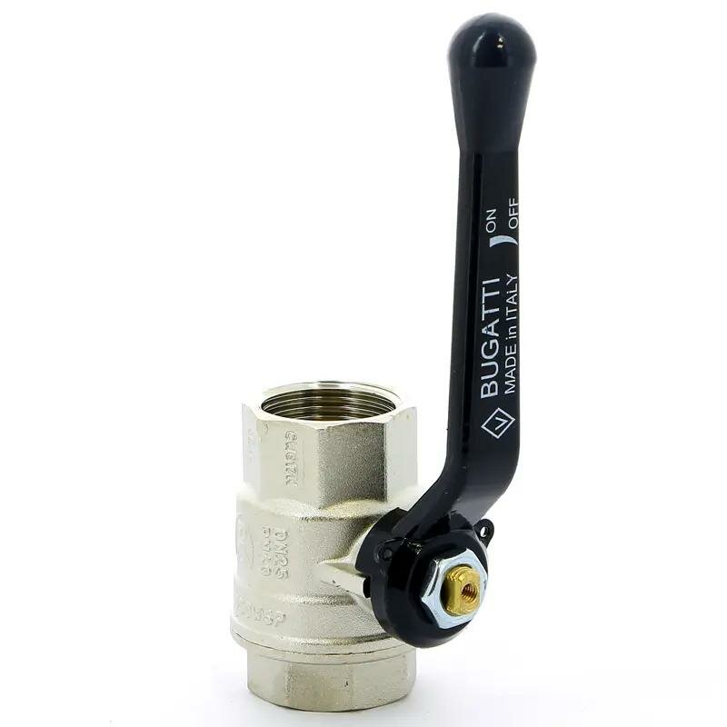 Кран шаровой прямой Bugatti Oregon 300 PN64 1 ВР латунь ручка рычаг