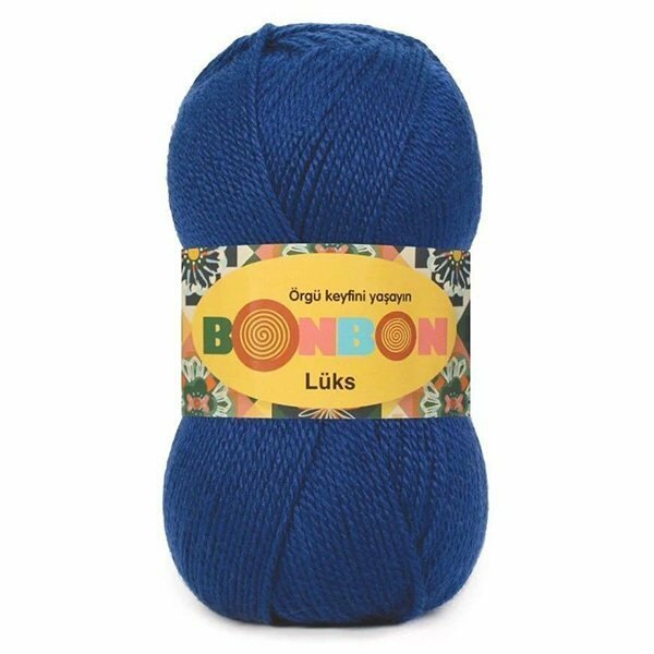 Пряжа Nako BONBON LUKS 98488 т. синий (5 мотков)