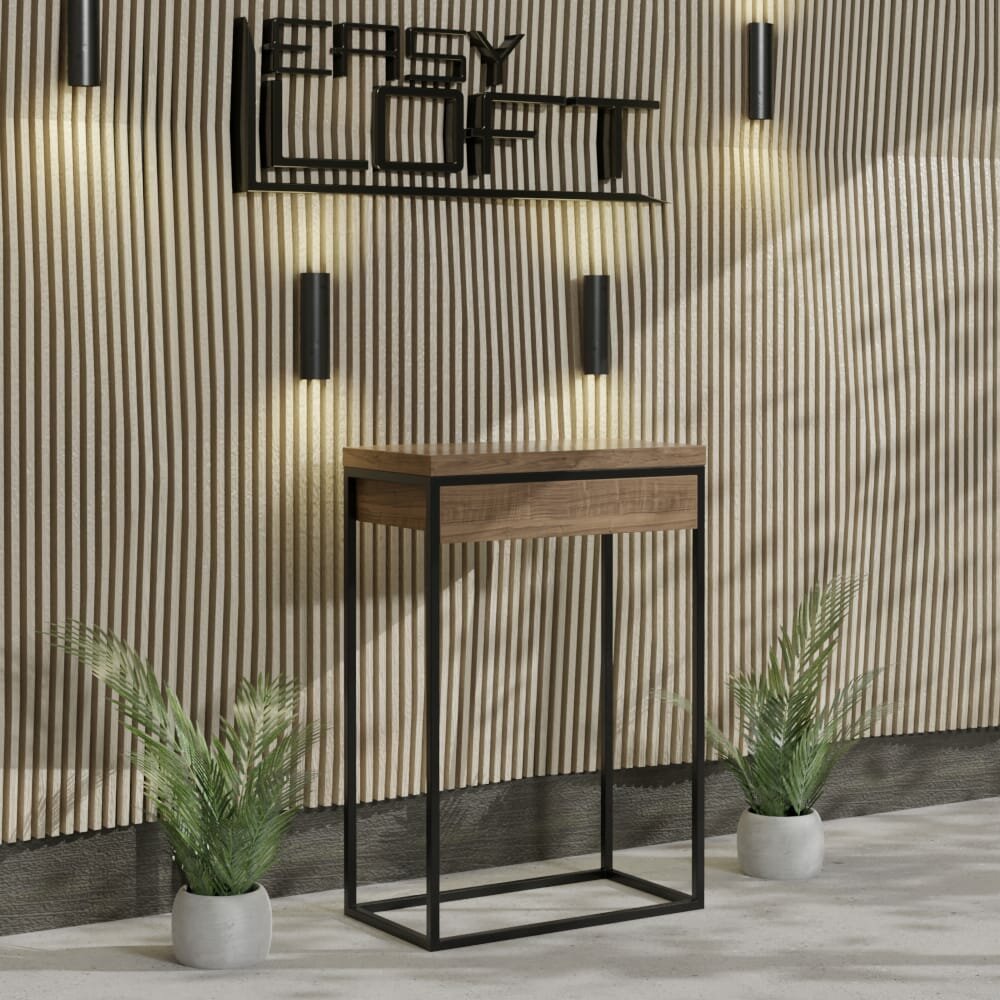 Консоль "EasyLOFT" в стиле лофт из массива дуба, для гостиной, с размерами 60х30х100 см