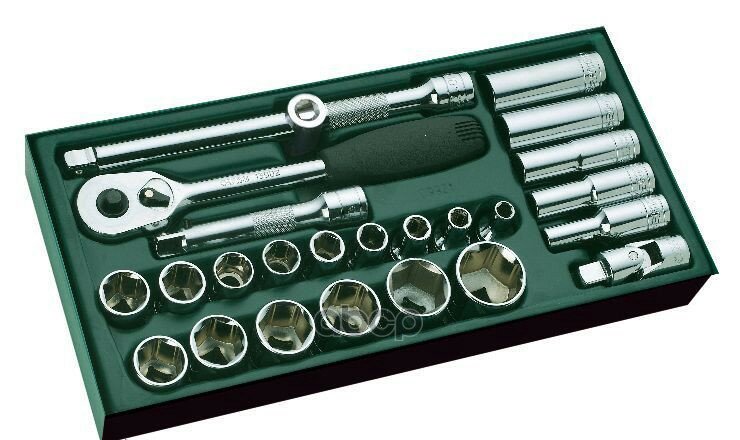 Инструм. лоток (набор) головки торцевые п/в. 1/2. 25пр. (s.a.e.) с принадлеж. SATA арт. 09921