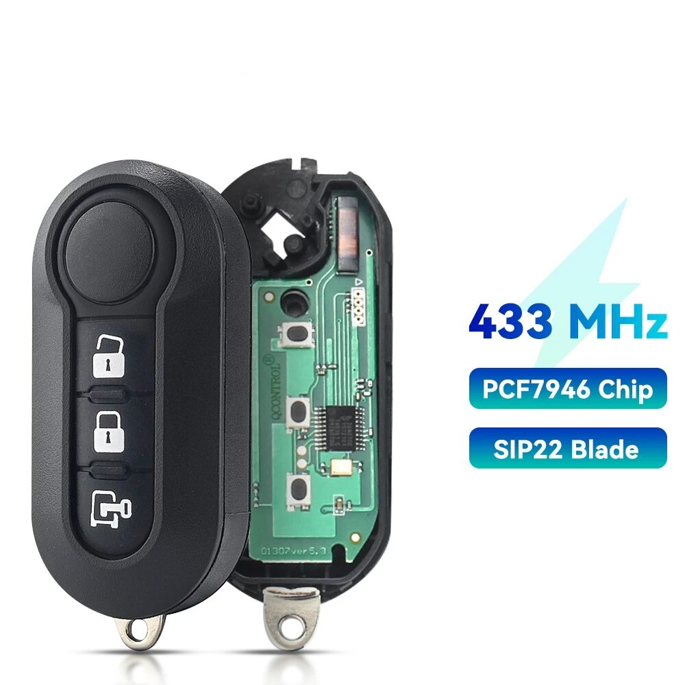 Автомобильный Дистанционный ключ Dandkey для Fiat MPV Bravo/Ducato 500 Doblo Qubo Grande Punto Citroen Jumper Peugeot Boxer 433,92 МГц чип ID46