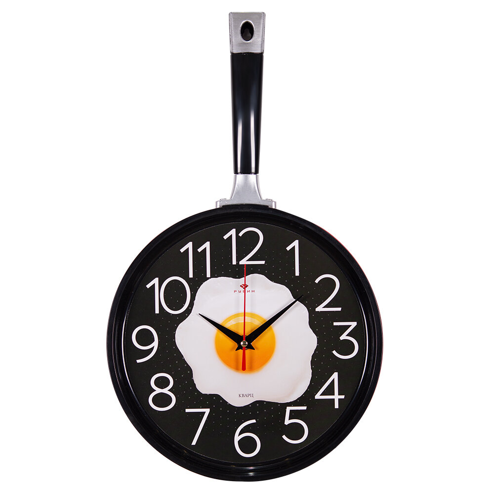 Часы настенные 2543-004 сковорода корпус красный с черным