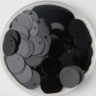 Плоские блестки ПВХ Flatcup 5 мм Черный, 15mm 10g 120pcs, Solid Black